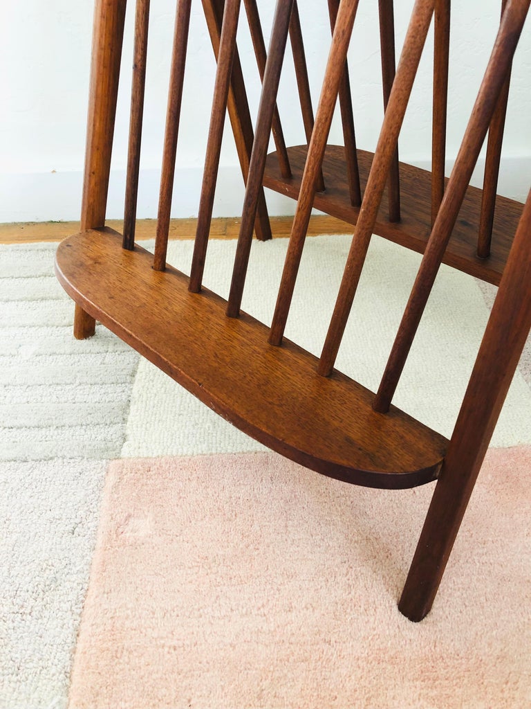 Mid-Century Walnut Magazine Rack by Arthur Umanoff at 1stDibs