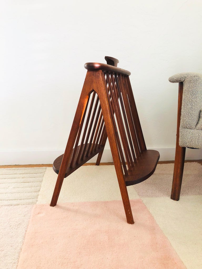 Mid-Century Walnut Magazine Rack by Arthur Umanoff at 1stDibs