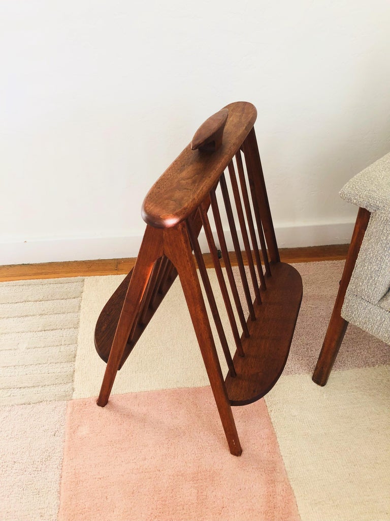 Mid-Century Walnut Magazine Rack by Arthur Umanoff at 1stDibs