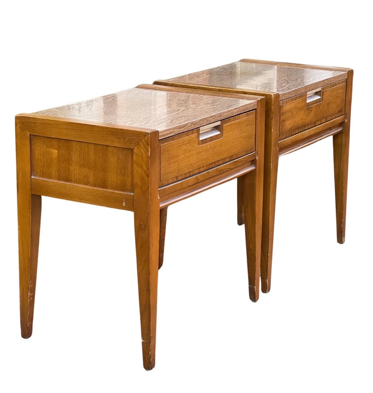 Mid Century Walnut Nightstands by Basic Witz For Sale at 1stDibs