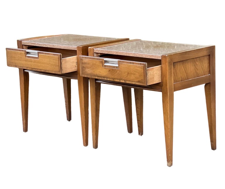 Mid Century Walnut Nightstands by Basic Witz For Sale at 1stDibs