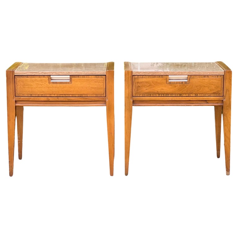 Mid Century Walnut Nightstands by Basic Witz For Sale at 1stDibs