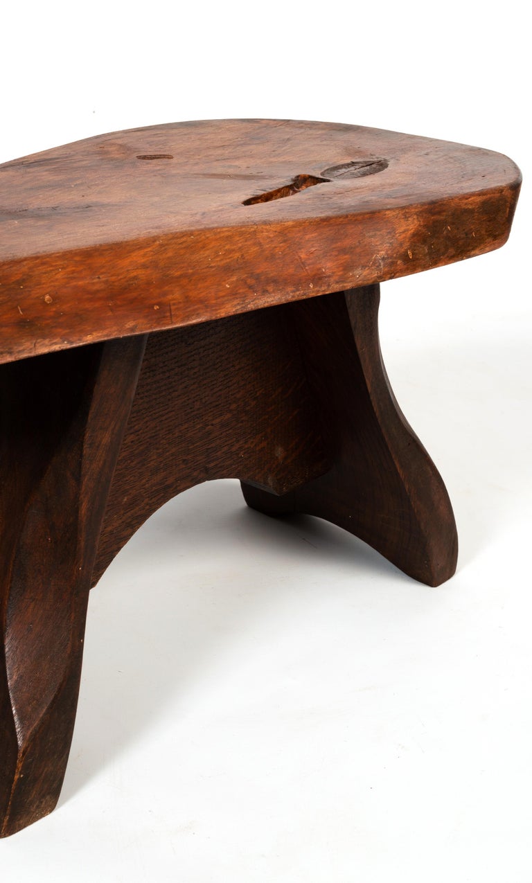 Midcentury Walnut Slab End Table Side Table, circa 1970 For Sale at 1stDibs