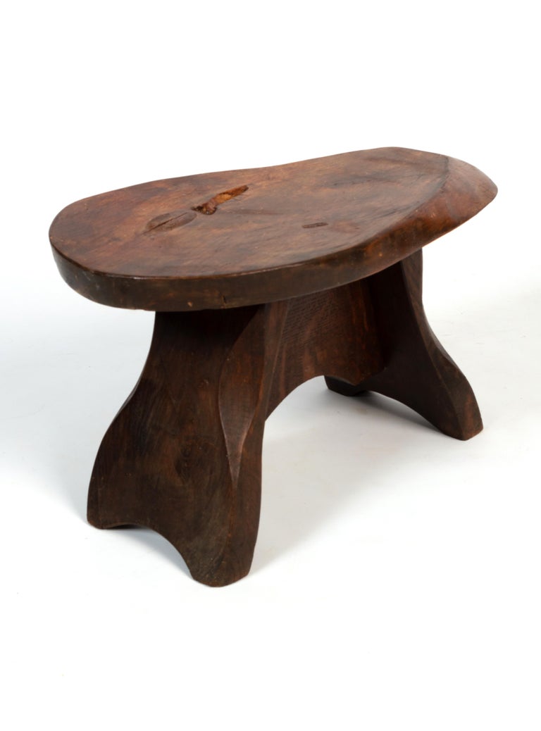 Midcentury Walnut Slab End Table Side Table, circa 1970 For Sale at 1stDibs