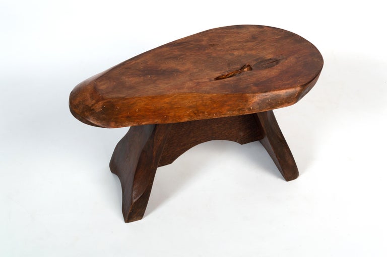 Midcentury Walnut Slab End Table Side Table, circa 1970 For Sale at 1stDibs