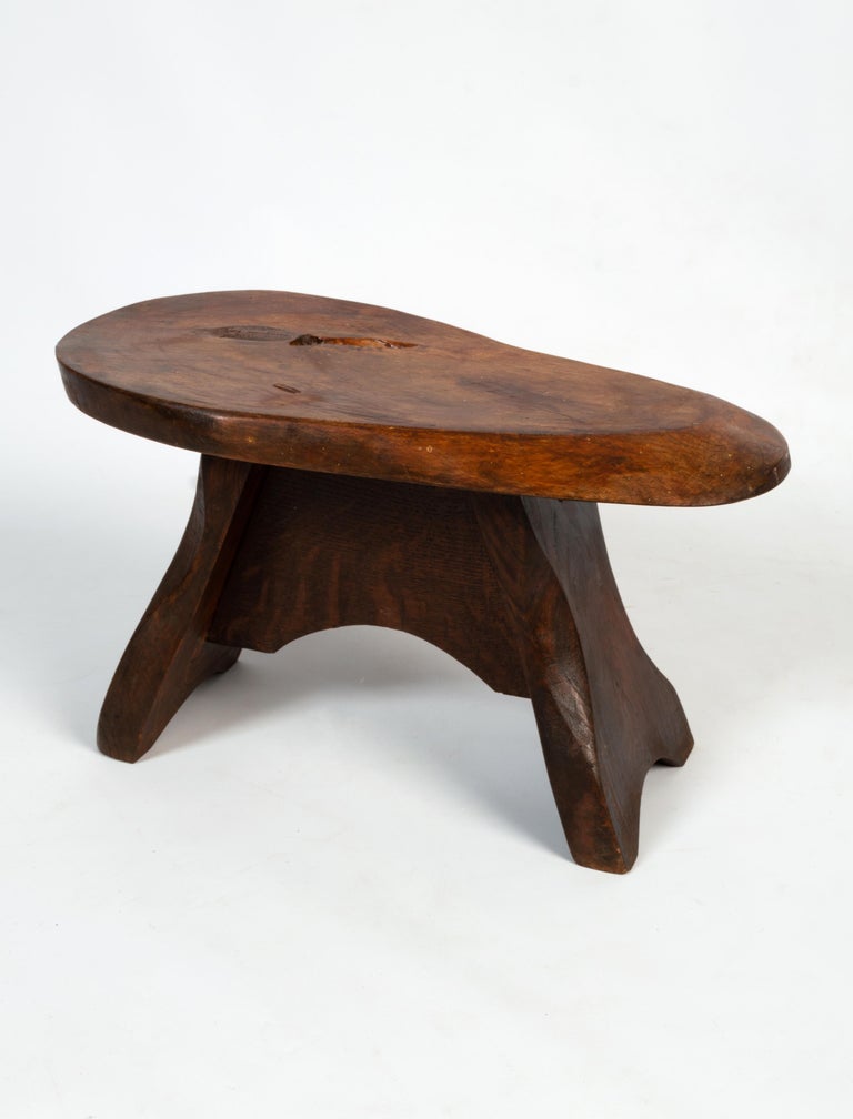 Midcentury Walnut Slab End Table Side Table, circa 1970 For Sale at 1stDibs