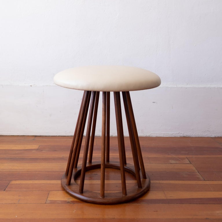Mid Century Walnut Spindle Stool by Arthur Umanoff at 1stDibs