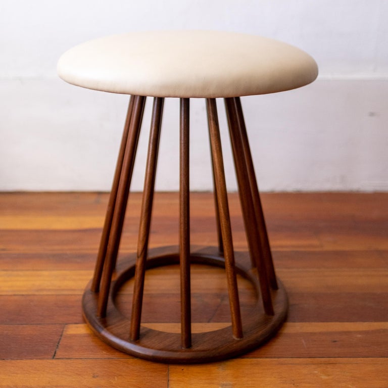 Mid Century Walnut Spindle Stool by Arthur Umanoff at 1stDibs