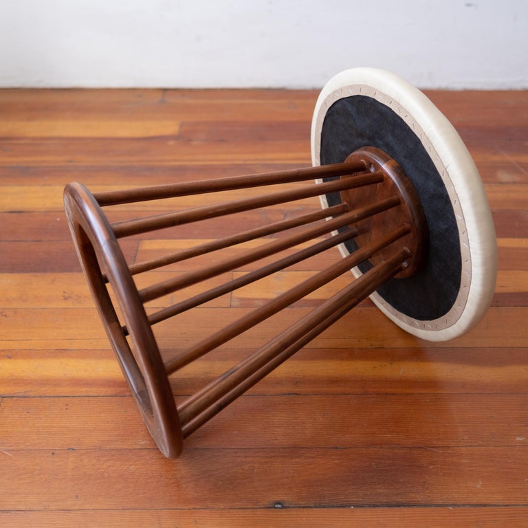 Mid Century Walnut Spindle Stool by Arthur Umanoff at 1stDibs