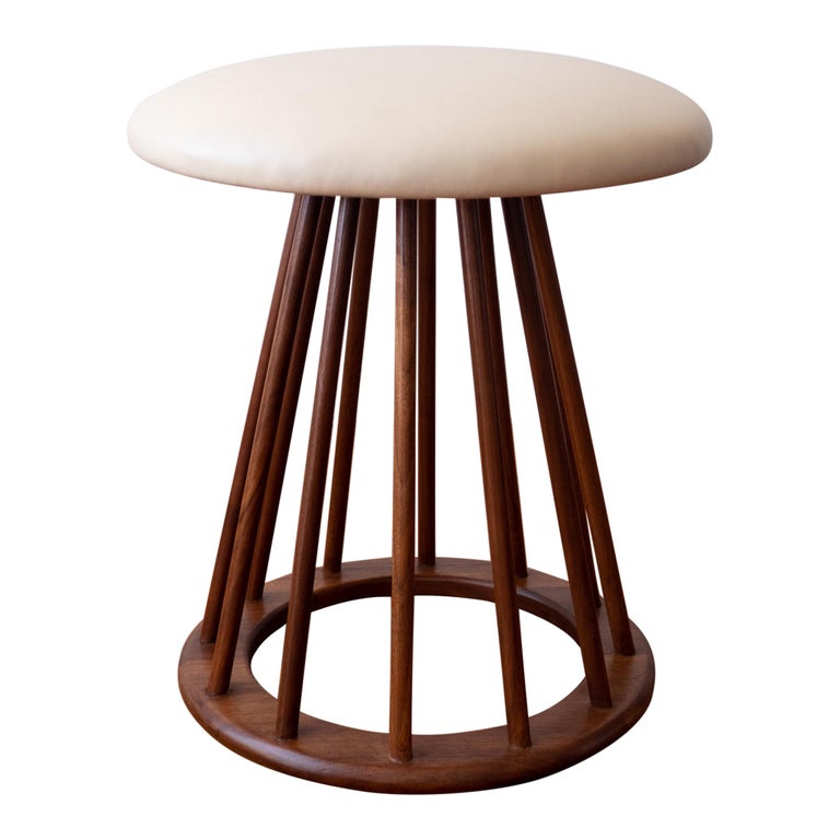 Mid Century Walnut Spindle Stool by Arthur Umanoff at 1stDibs