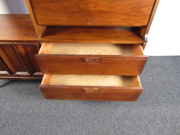 Midcentury Walnut Wall Unit at 1stDibs | midcentury wall unit