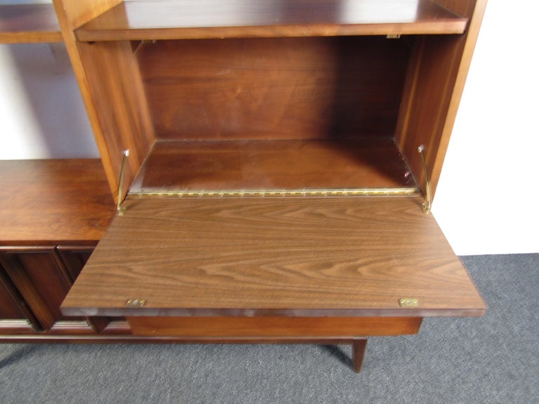 Midcentury Walnut Wall Unit at 1stDibs | midcentury wall unit