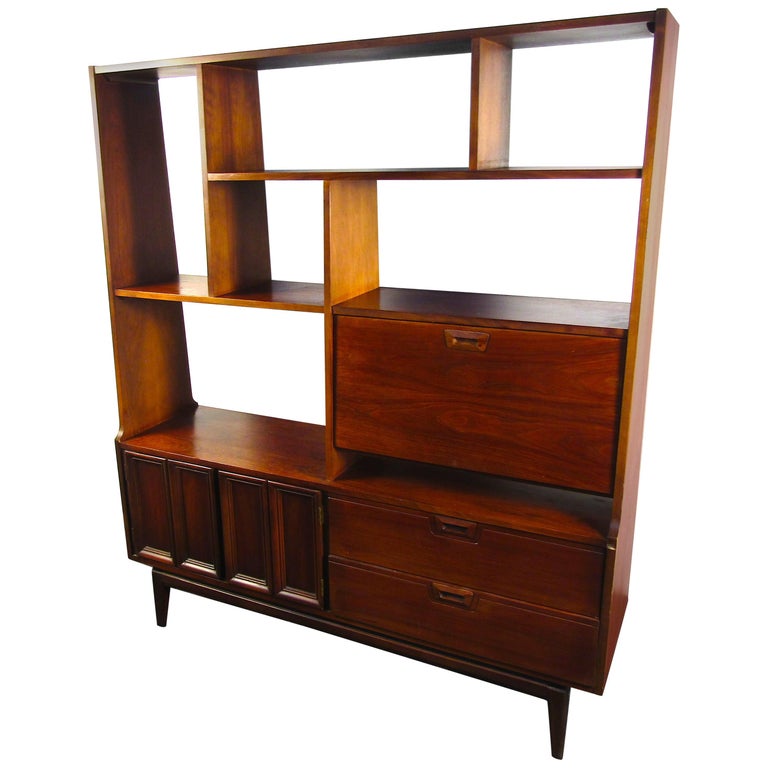 Midcentury Walnut Wall Unit at 1stDibs | midcentury wall unit
