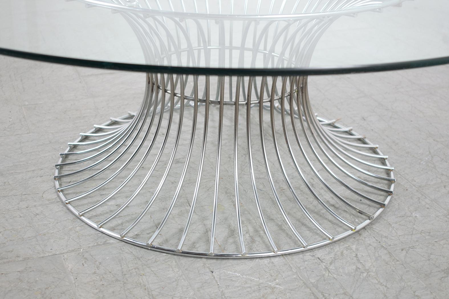 Vintage Steel and Glass Coffee Table: A Nod to Warren Platner's Design ...