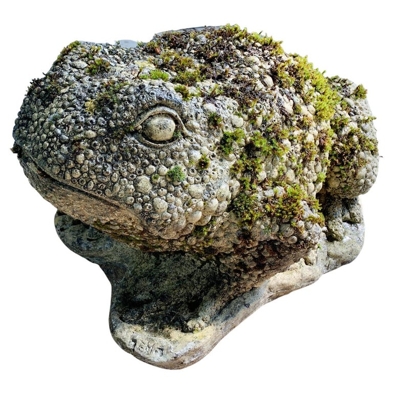 Mid-Century Warty Mossy Garden Toad at 1stDibs
