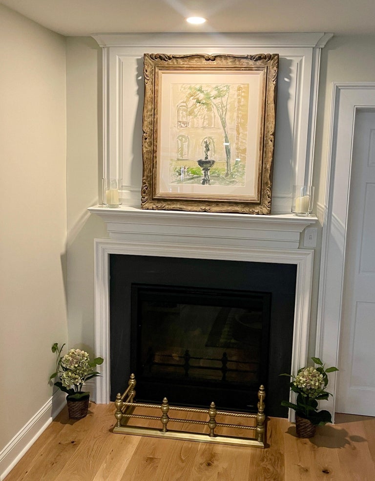 Mid-Century Watercoloring of A French Court Yard by Stuart Henry For ...