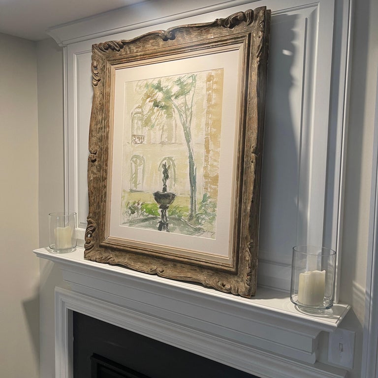 Mid-Century Watercoloring of A French Court Yard by Stuart Henry For ...