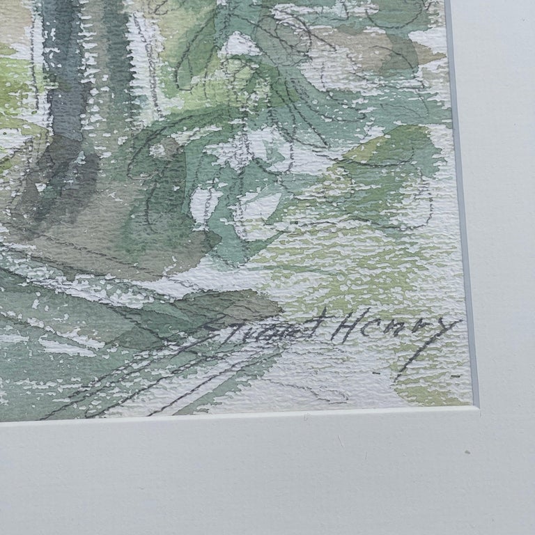 Mid-Century Watercoloring of A French Court Yard by Stuart Henry For ...