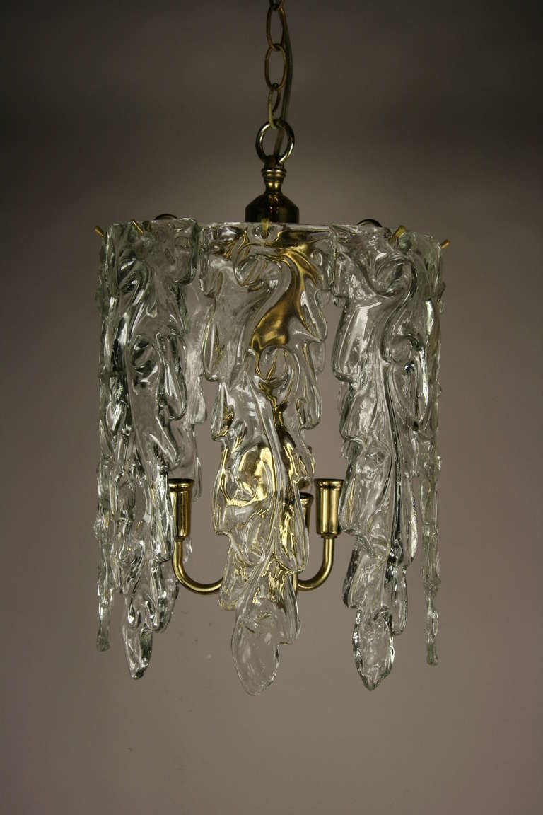 Mid Century Waterfall Kalmar Glass Fixture For Sale at 1stDibs
