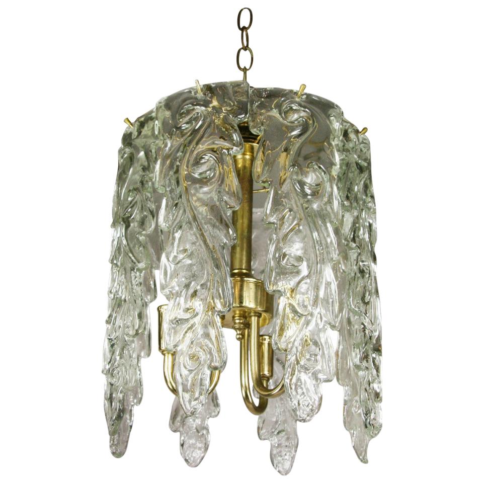 Mid Century Waterfall Kalmar Glass Fixture For Sale at 1stDibs