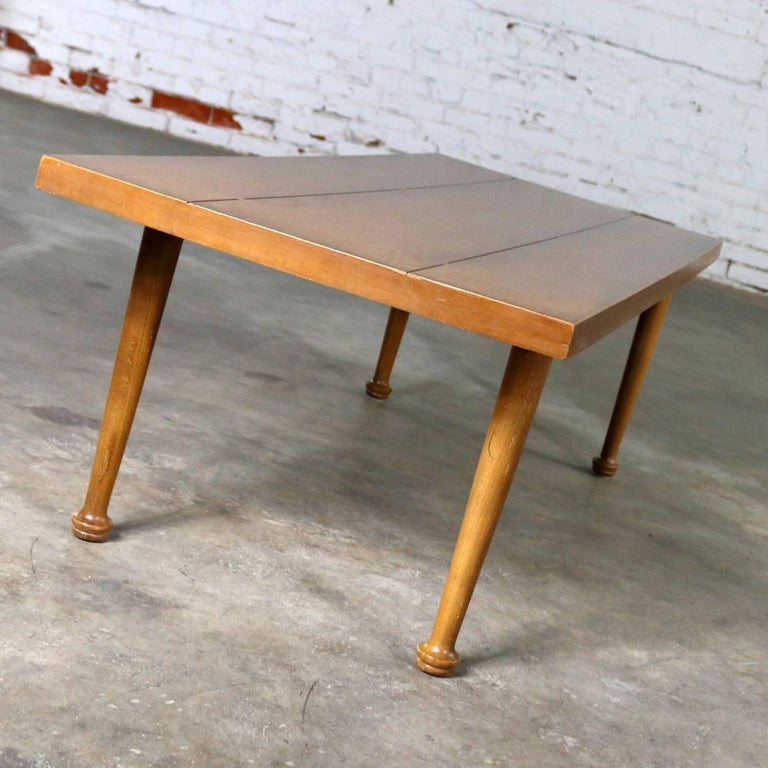 Midcentury Western Ranch Oak Style Plank Coffee Table with Bow Tie ...