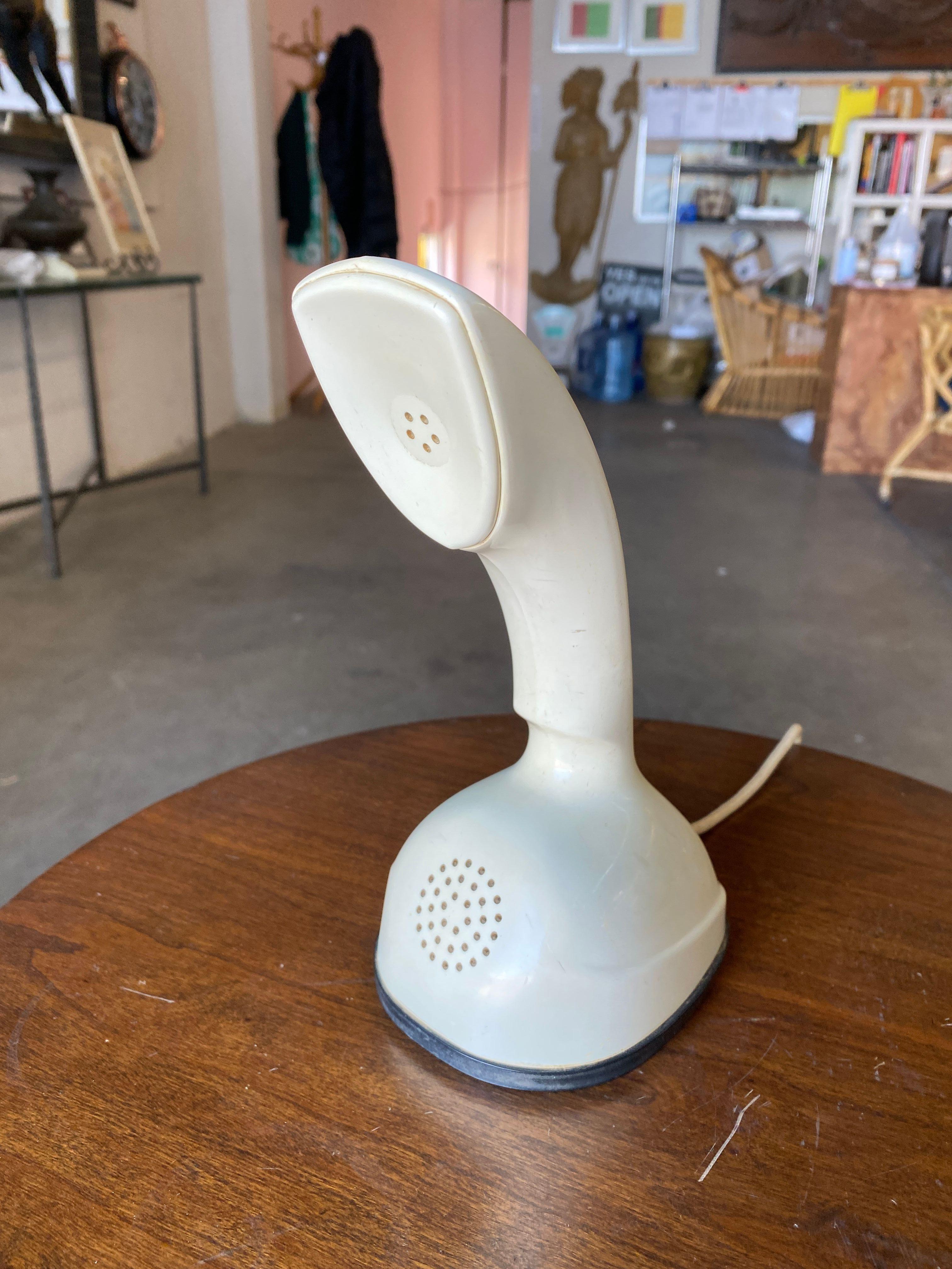 Mid Century White Ericsson Ericofon Cobra Rotary Dial Telephone at 1stDibs