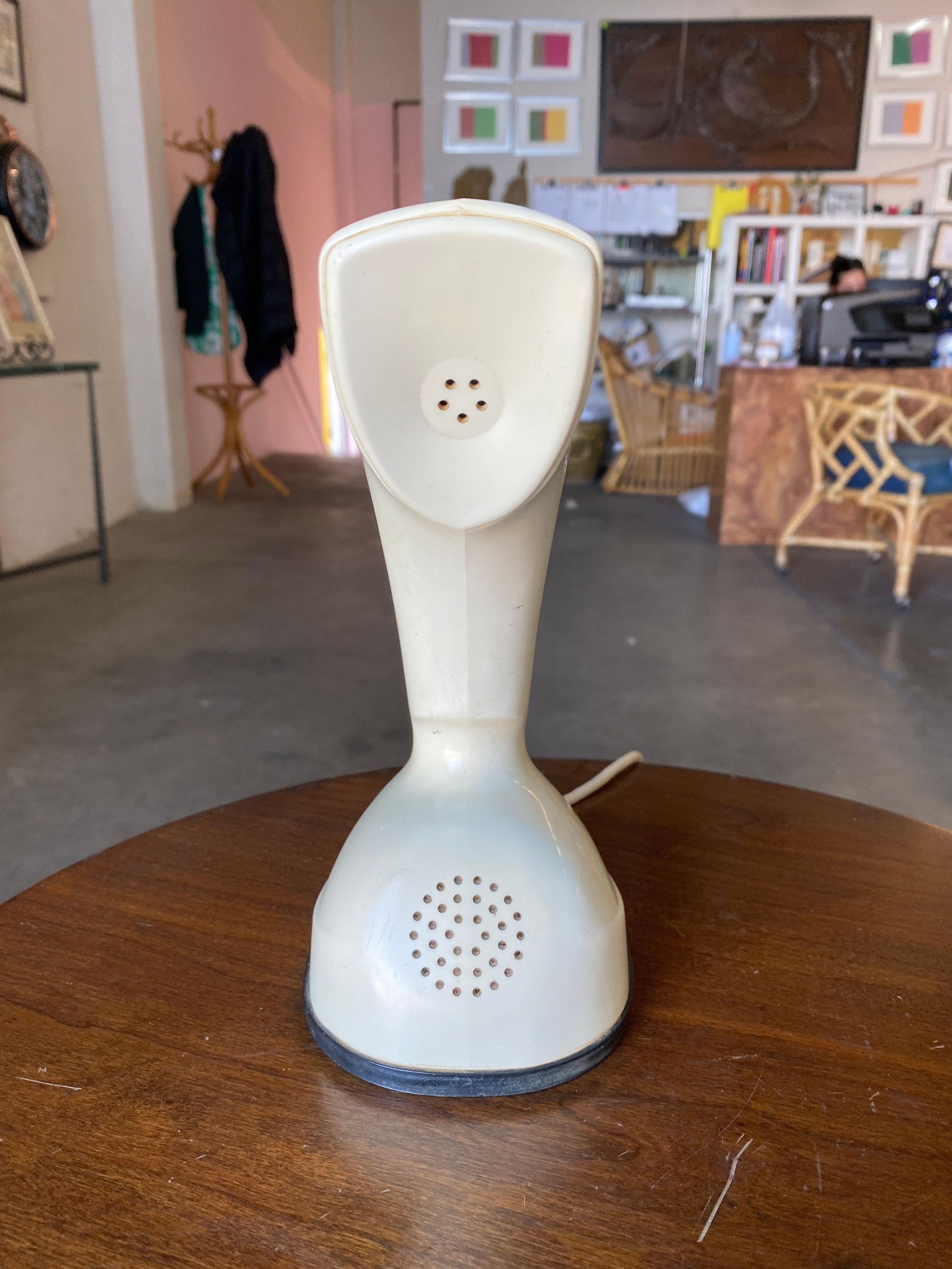 Mid Century White Ericsson Ericofon Cobra Rotary Dial Telephone at 1stDibs