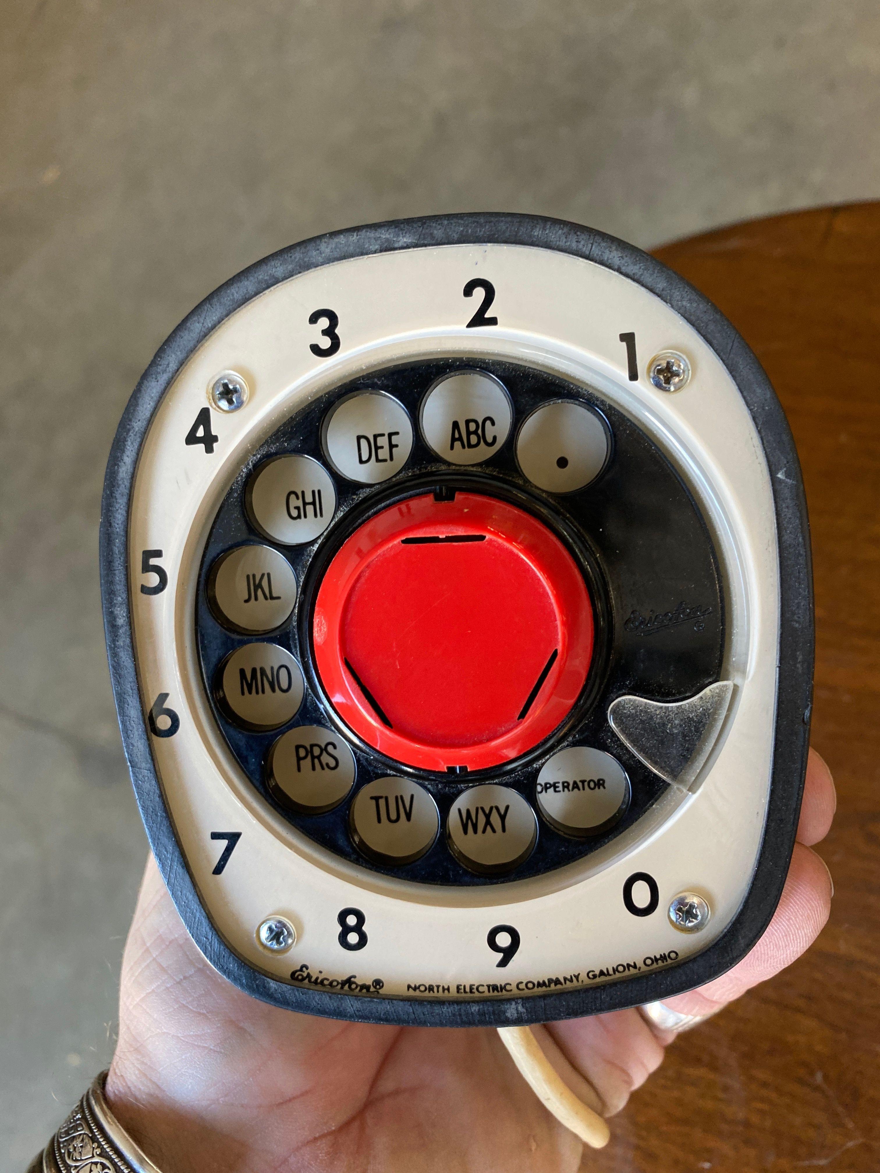 Mid Century White Ericsson Ericofon Cobra Rotary Dial Telephone at 1stDibs