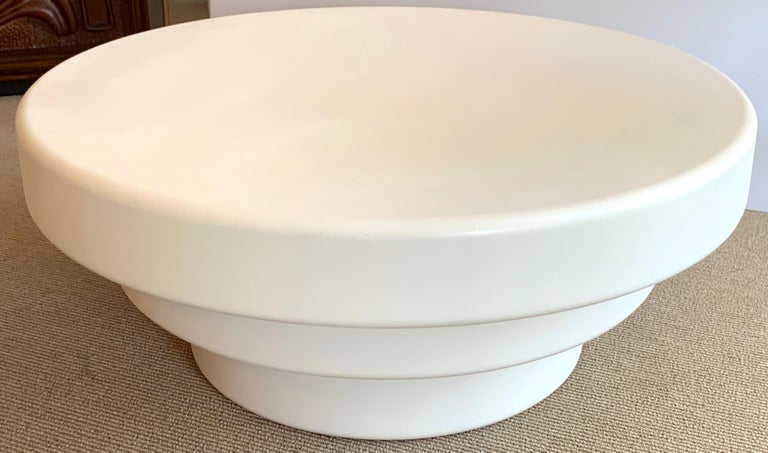 Mid Century White Lacquer Sculptural 'Devo' Coffee Table at 1stDibs