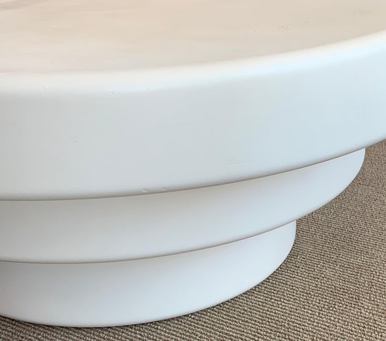 Mid Century White Lacquer Sculptural 'Devo' Coffee Table at 1stDibs
