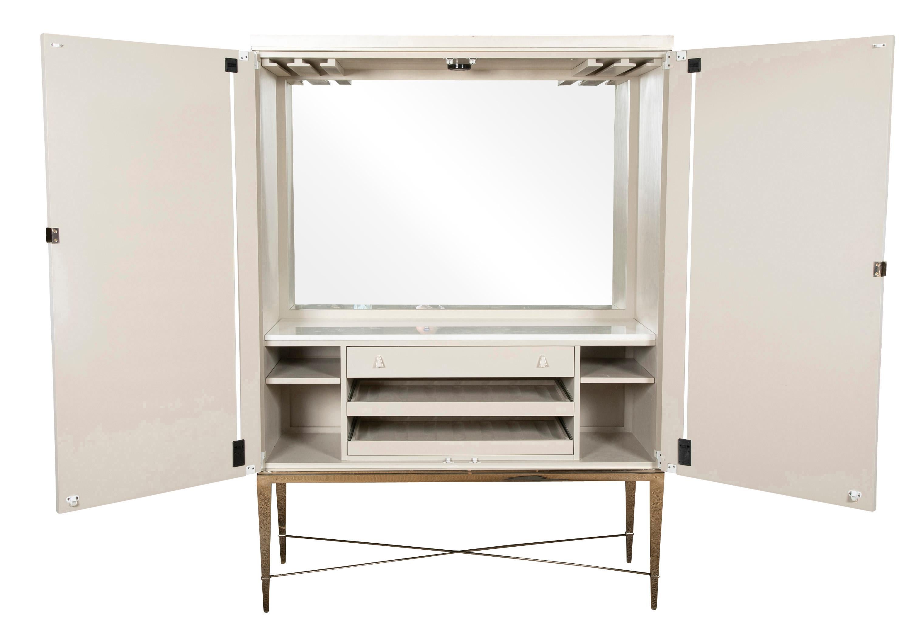 Midcentury White Lacquered Bar Cabinet at 1stDibs | white lacquer bar ...
