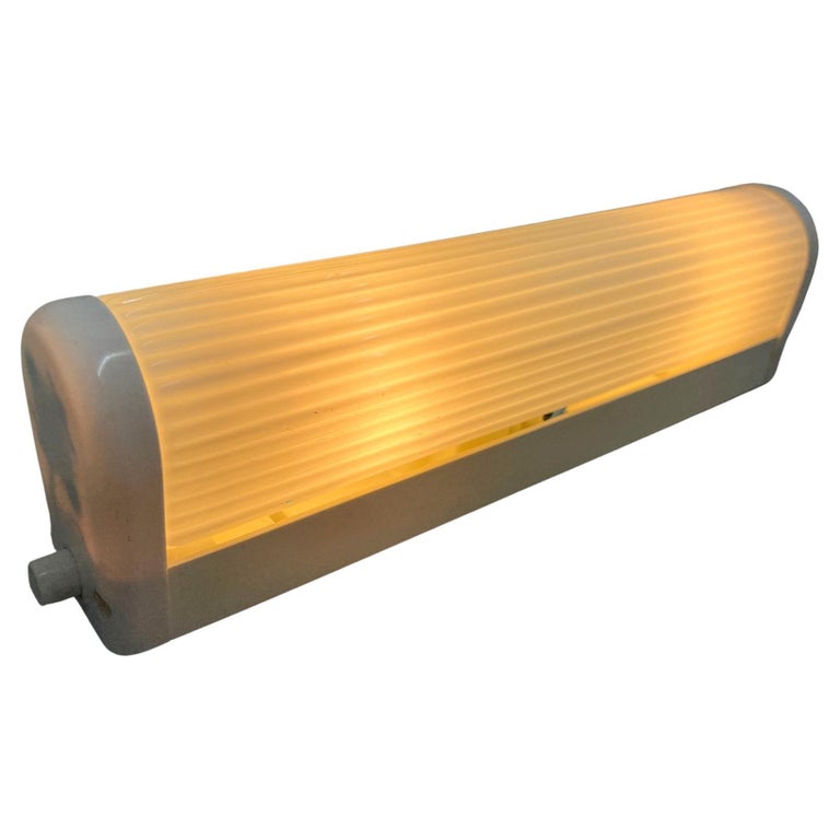 Mid-century White Plastic Wall Lamp, Czechoslovakia For Sale at 1stDibs