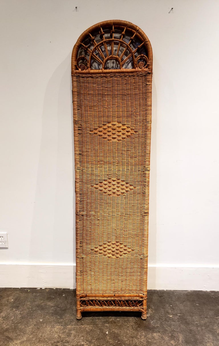 Midcentury Wicker and Rattan Folding Screen at 1stDibs | wicker folding ...