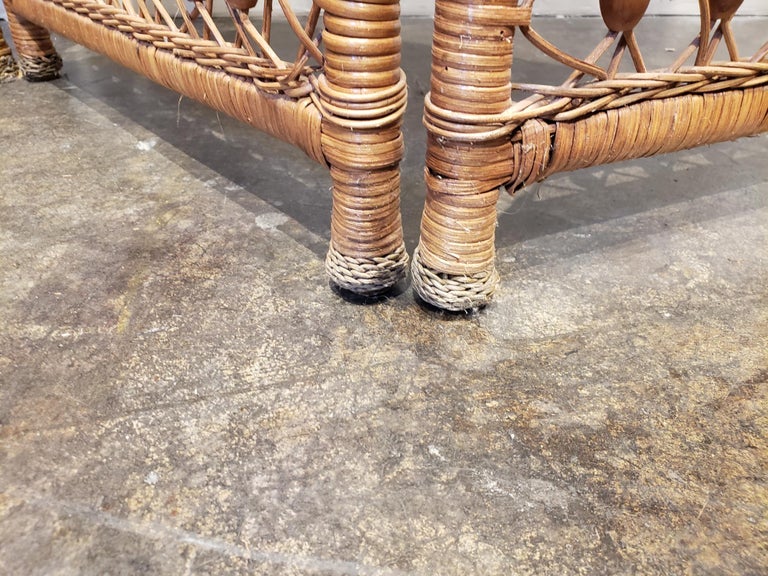 Midcentury Wicker and Rattan Folding Screen at 1stDibs | wicker folding ...