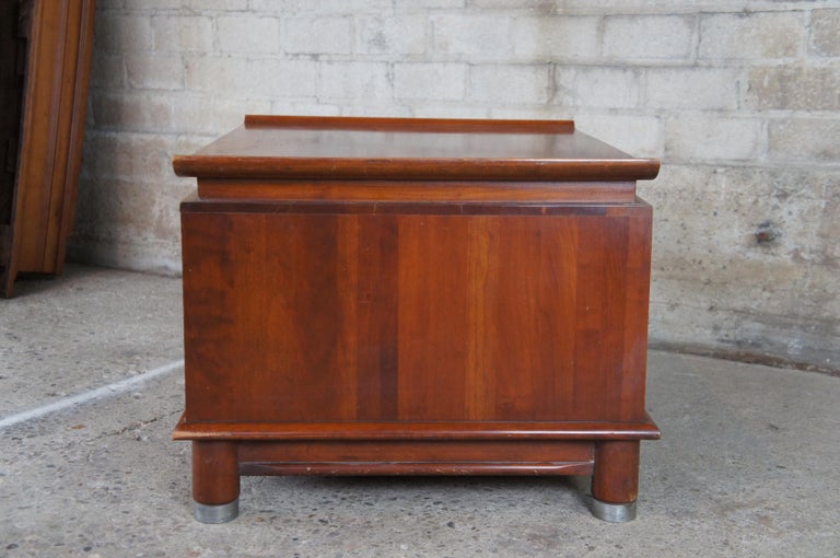 Mid Century Willett Solid Cherry Side End Table TV Console Cabinet Ming ...