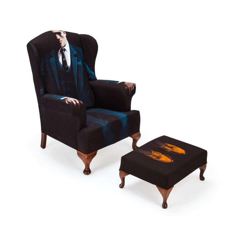 Midcentury Wing Back Armchair 'the Mafia Boss’ Bespoke Unique One of a ...
