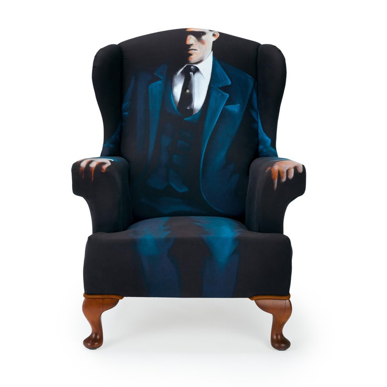 Midcentury Wing Back Armchair 'the Mafia Boss’ Bespoke Unique One of a ...