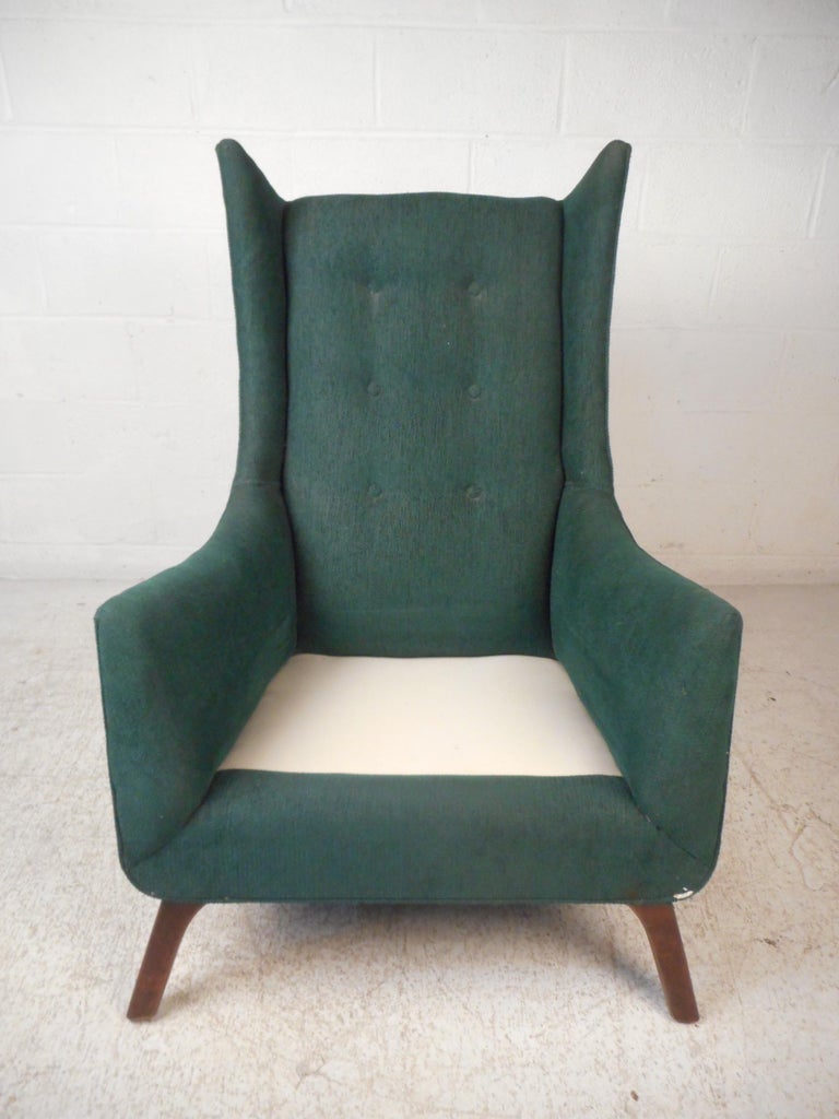 Midcentury Wingback Lounge Chair For Sale at 1stDibs