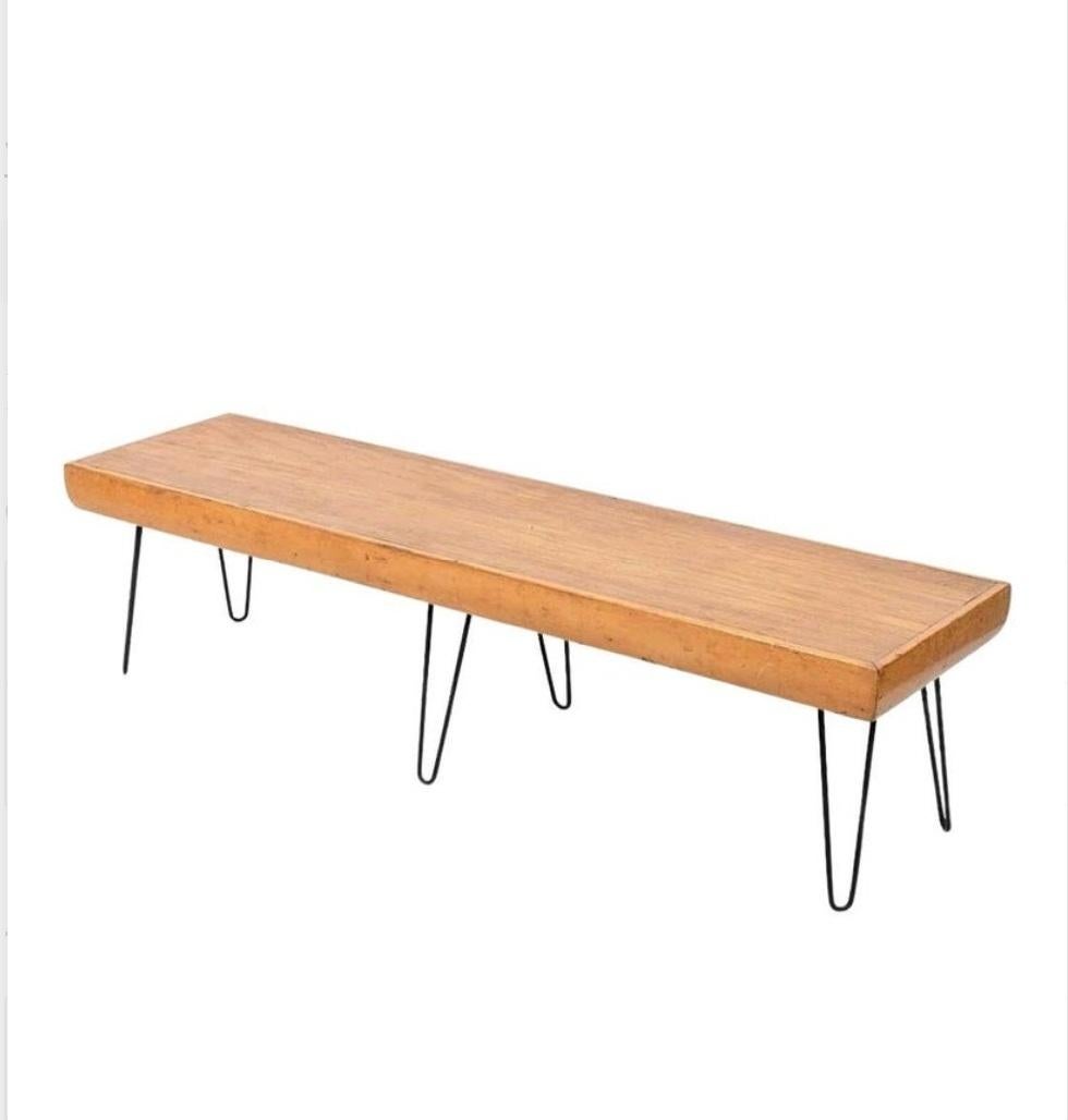 Small Iron and Wood Bench at 1stDibs