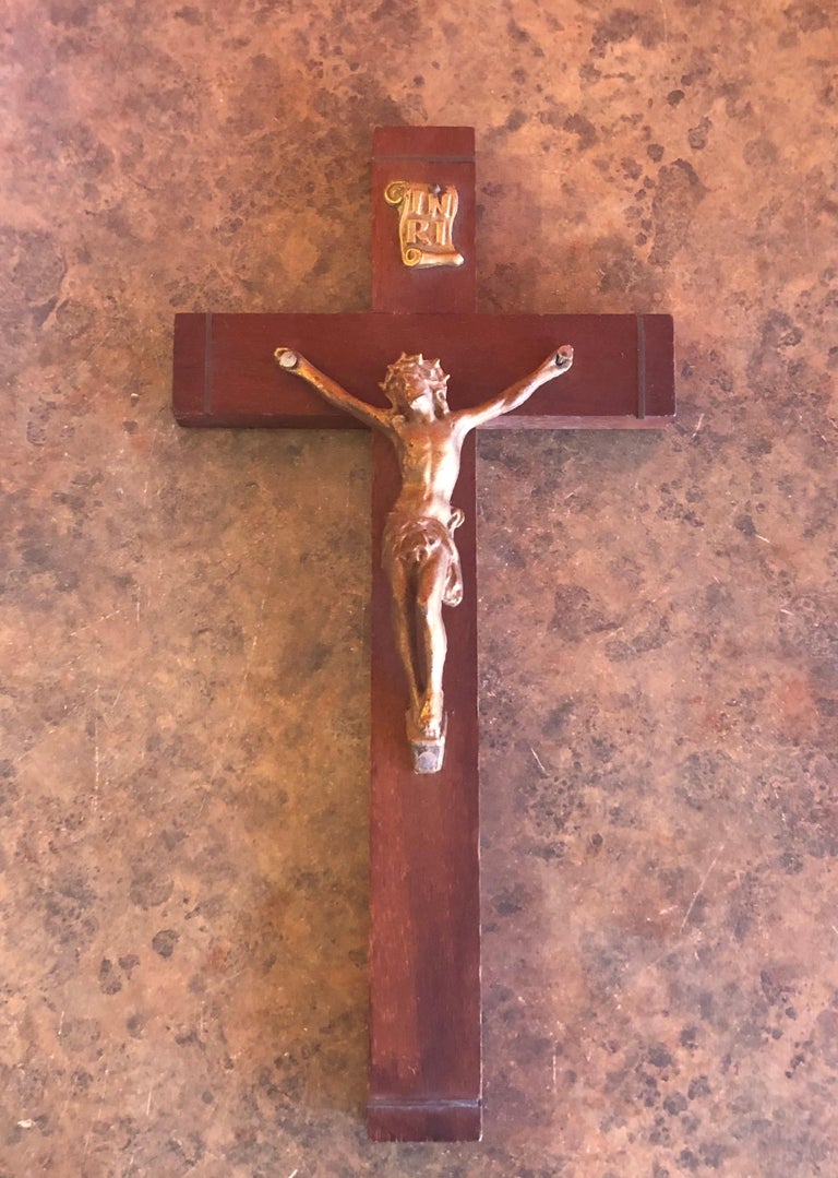 Midcentury Wood Crucifix at 1stDibs