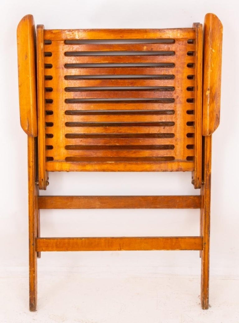 Mid-Century Wood Foldable Arm Chair For Sale at 1stDibs