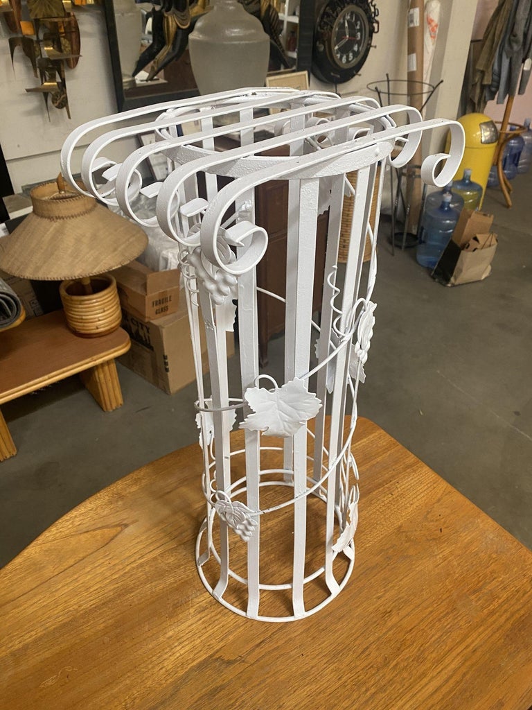 Mid Century Woodard Style Steel Strip Roman Column Plant Stand For Sale ...