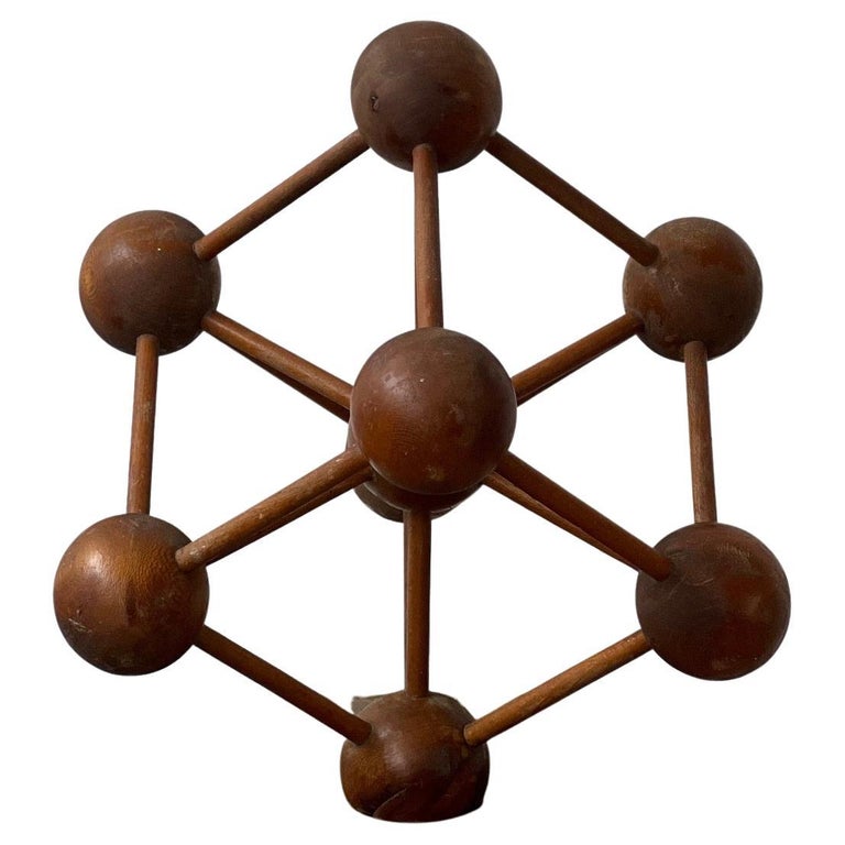 Mid-Century Wooden Atomium Decorative Geometric Model at 1stDibs