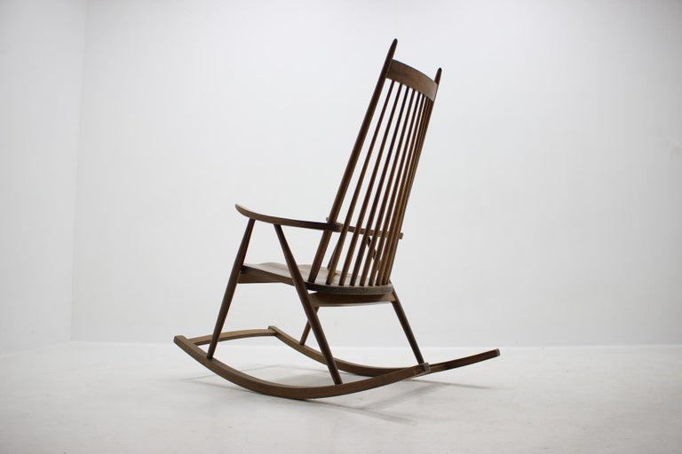 Midcentury Wooden Scandinavian Style Rocking Chair, Czechoslovakia ...