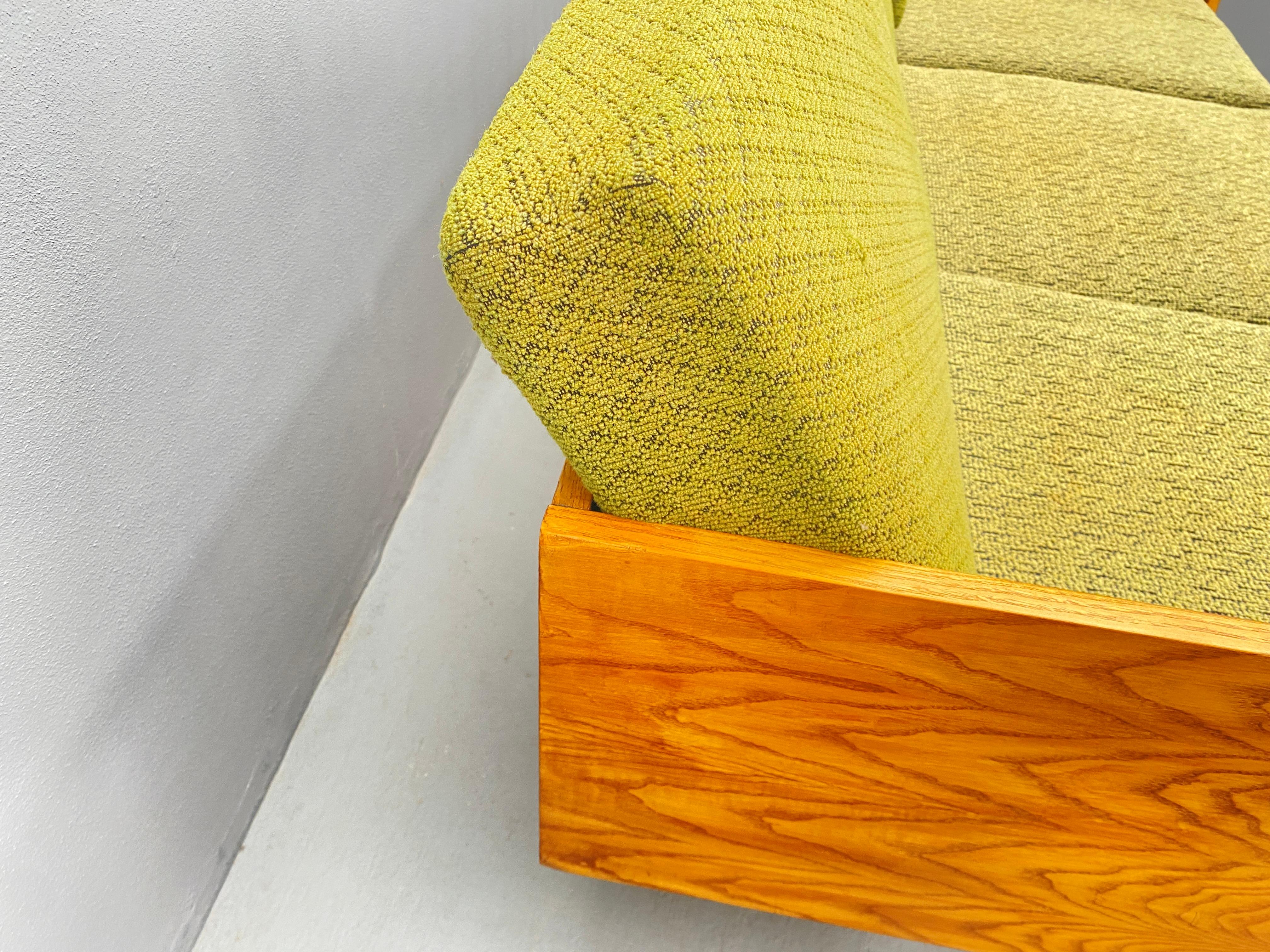 Mid century wooden Sofa with side Table – Modular Design, 1970's For ...