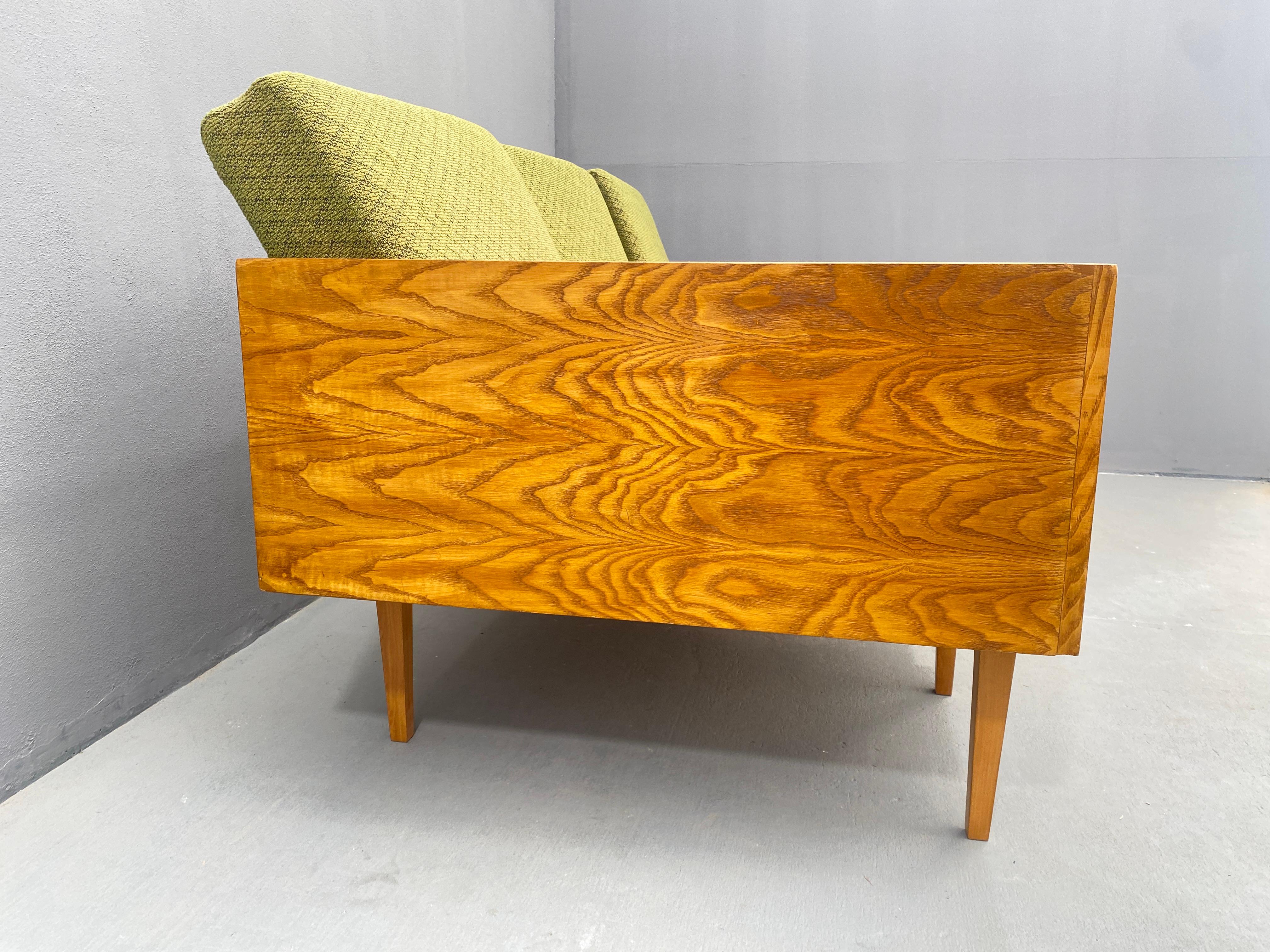 Mid century wooden Sofa with side Table – Modular Design, 1970's For ...