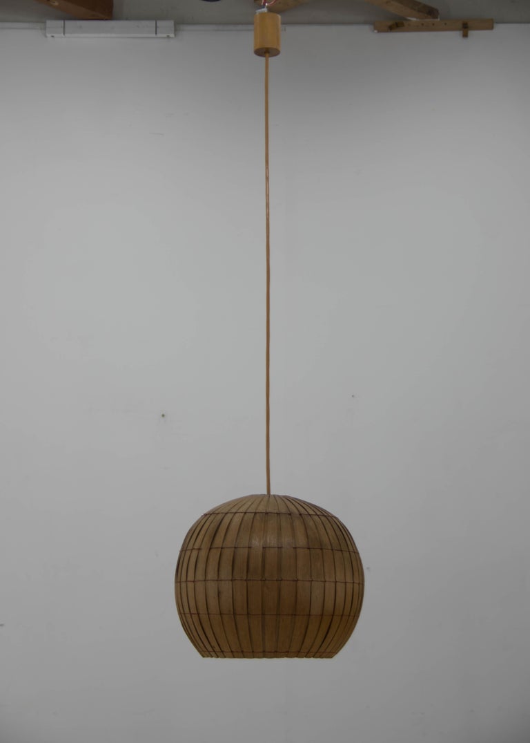Mid-Century Wooden Veneer Pendant, ULUV, 1960s For Sale at 1stDibs