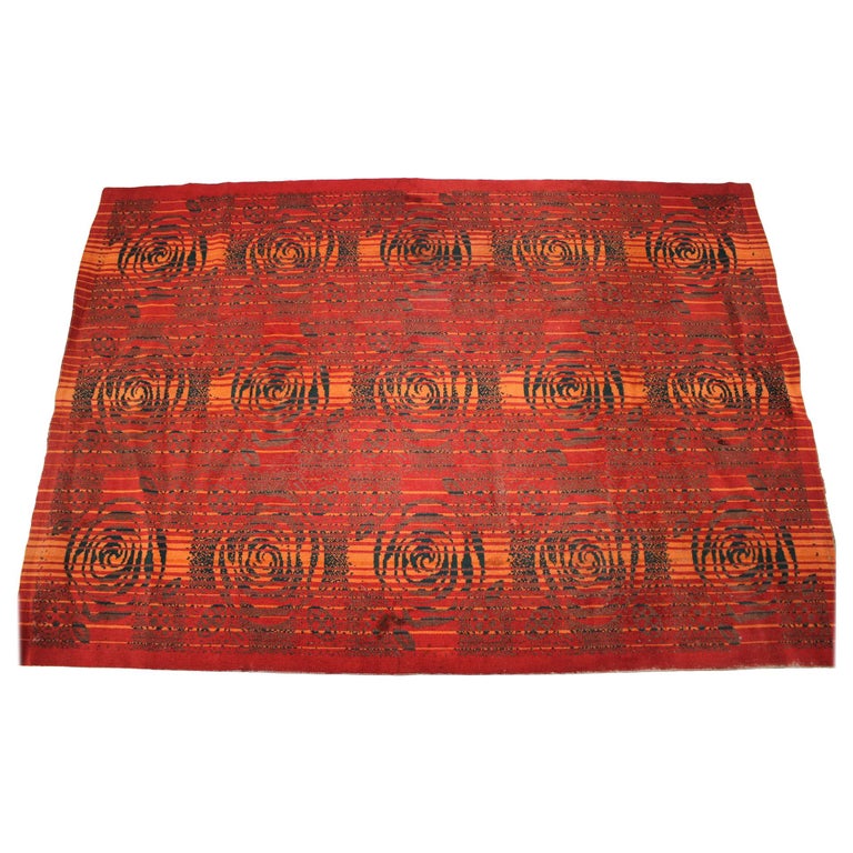Mid Century Wool Design Carpet / Rug in, 1960s For Sale at 1stDibs