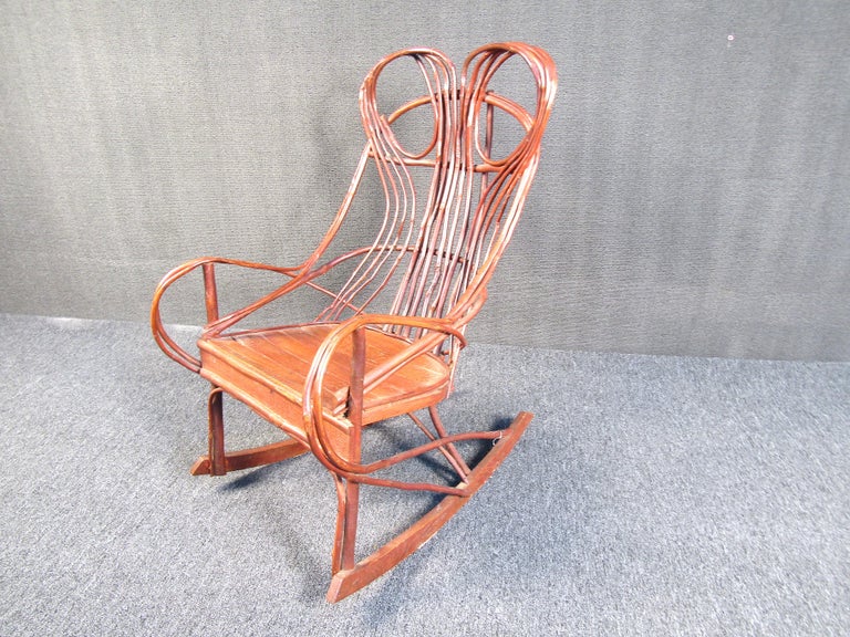 Midcentury "Woven Branch" Rocking Chair For Sale at 1stDibs
