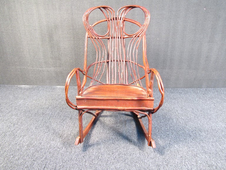 Midcentury "Woven Branch" Rocking Chair For Sale at 1stDibs